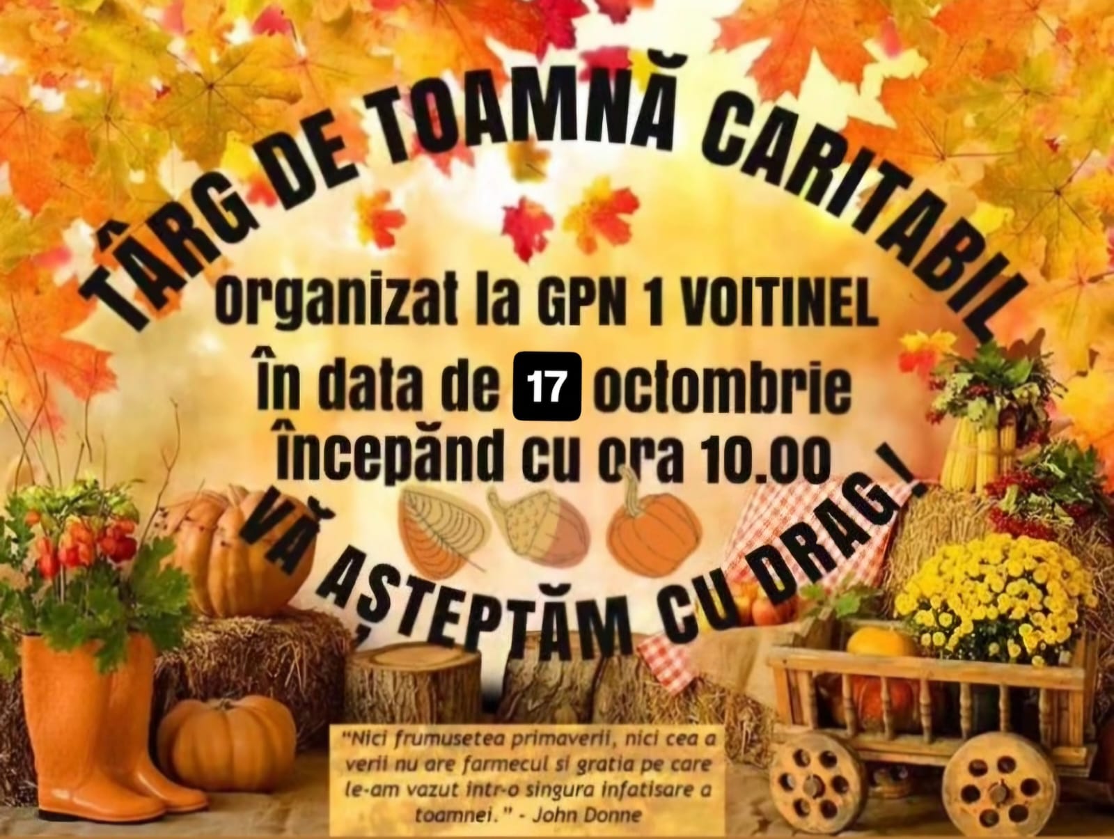 Târg de toamnă caritabil organizat de Grădinița cu Program Normal ...